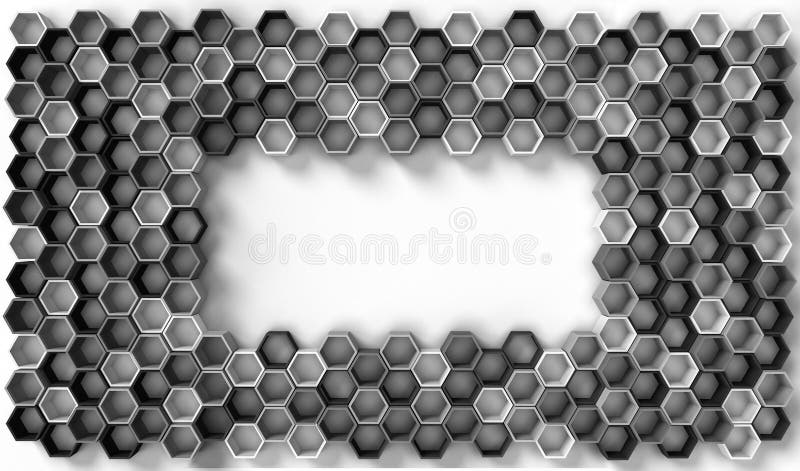 3d Rendering Image of Hexagon Solid Shape Stock Illustration ...