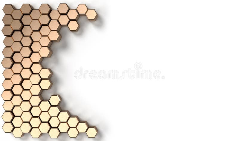 3d Rendering Image of Hexagon Solid Shape Stock Illustration ...