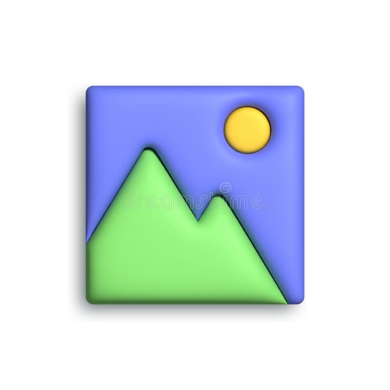 3d Rendering Image Icon Isolated on Whitebackground Stock Illustration ...