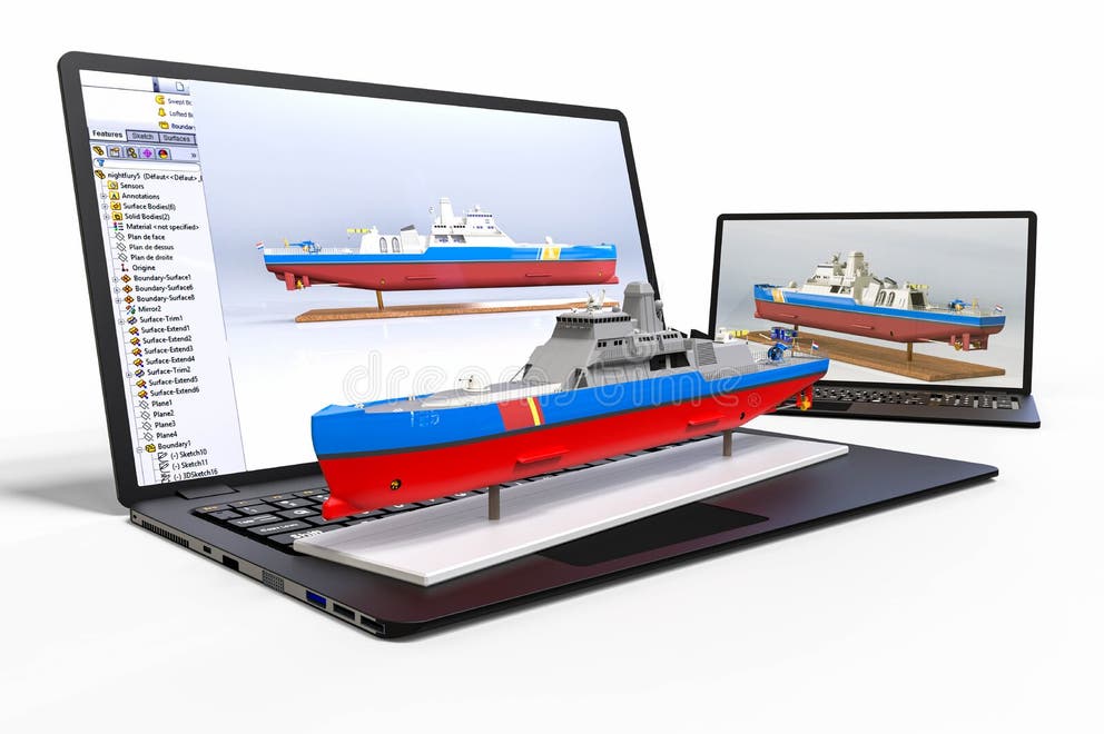 3D Rendering Representing a Computer Aided Design Stock Illustration - Illustration of concept ...