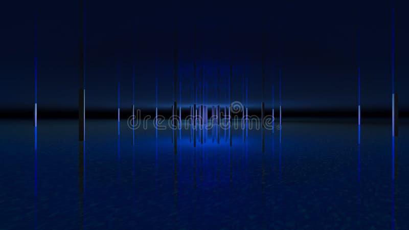 3D Rendering of Immersed Blue Columns is a Reflective Space Stock ...