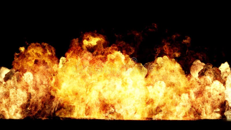 3D Rendering of Impressive Explosions Isolated on Black Background ...