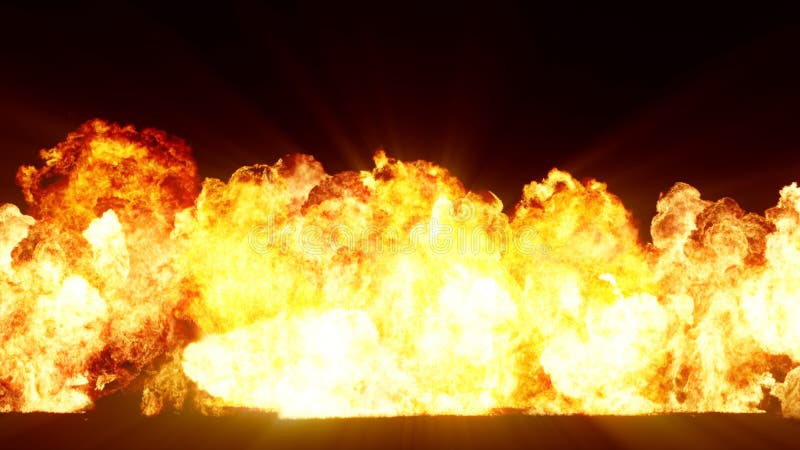 3D Rendering of Impressive Explosions Isolated on Black Background ...