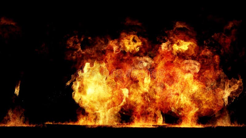 3D Rendering of Impressive Explosions Isolated on Black Background ...