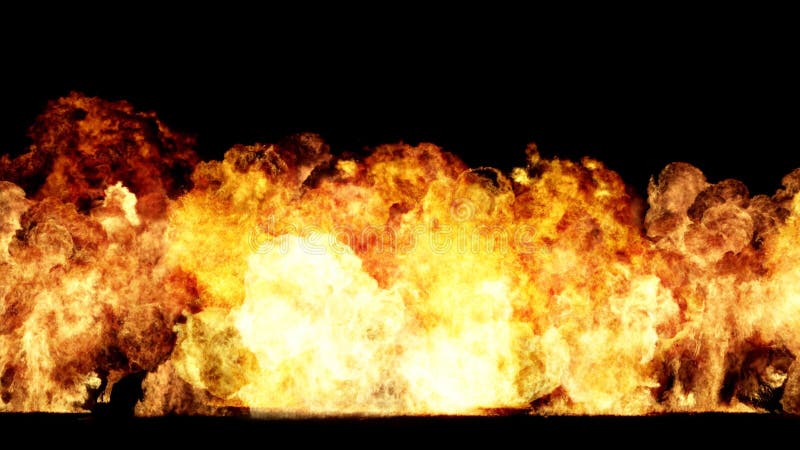 3D Rendering of Impressive Explosions Isolated on Black Background ...
