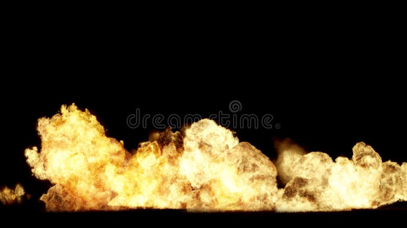 3D Rendering of Impressive Explosions Isolated on Black Background ...