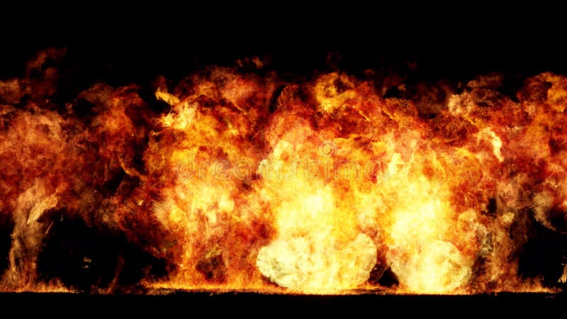 3D Rendering of Impressive Explosions Isolated on Black Background ...