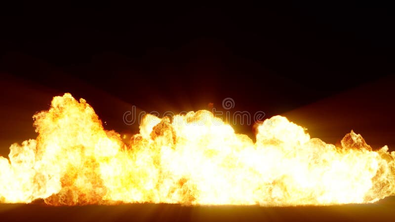 3D Rendering of Impressive Explosions Isolated on Black Background ...