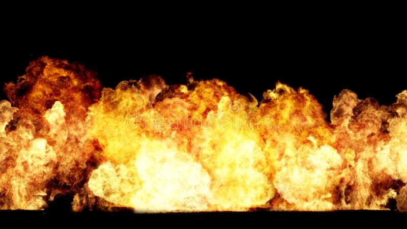3D Rendering of Impressive Explosions Isolated on Black Background ...