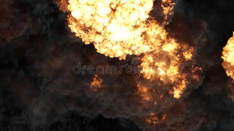 3D Rendering of an Impressive Intense Explosion on a Black Background ...