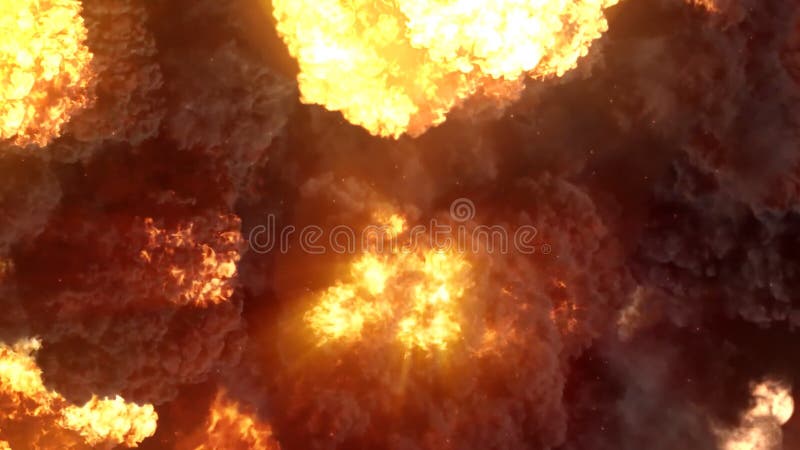 3D Rendering of an Impressive Intense Explosion on a Black Background ...