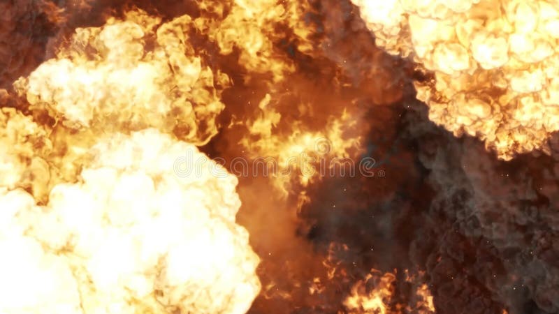3D Rendering of an Impressive Intense Explosion on a Black Background ...