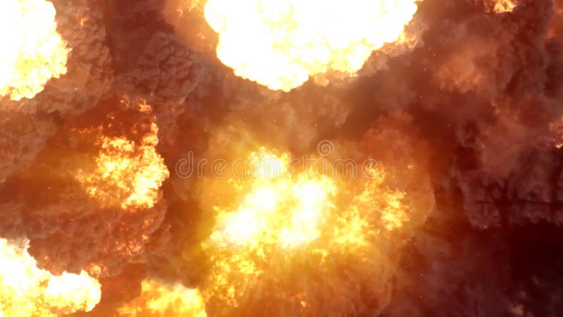 3D Rendering of an Impressive Intense Explosion on a Black Background ...