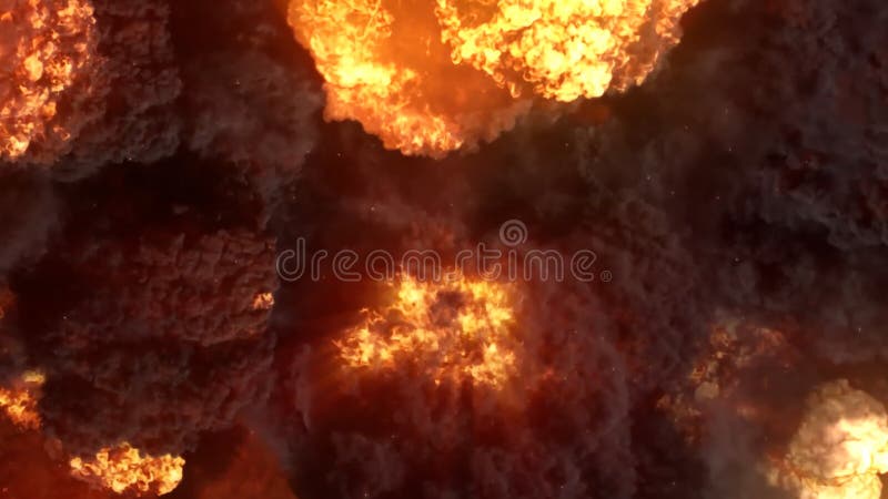 3D Rendering of an Impressive Intense Explosion on a Black Background ...