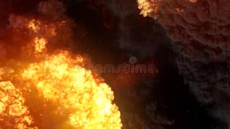3D Rendering of an Impressive Intense Explosion on a Black Background ...