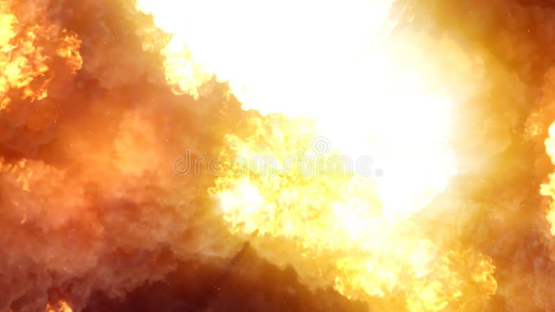 3D Rendering of an Impressive Intense Explosion on a Black Background ...