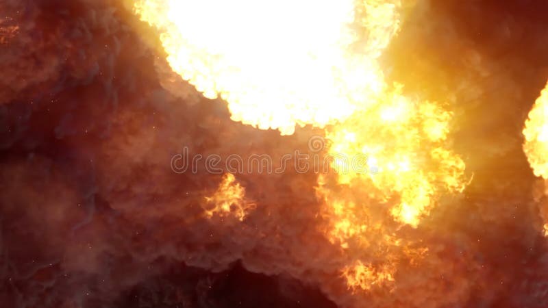 3D Rendering of an Impressive Intense Explosion on a Black Background ...