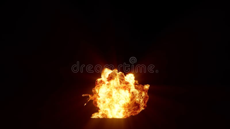 3D Rendering of an Impressive Intense Explosion on a Black Background ...