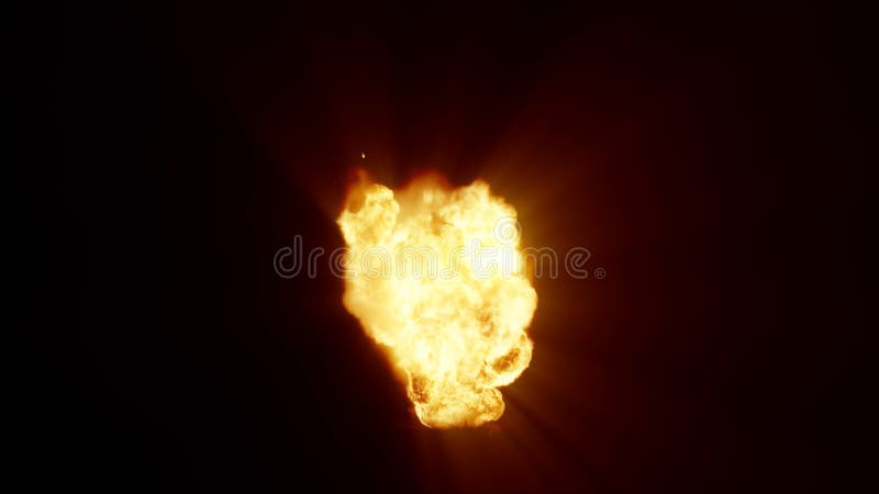 3D Rendering of an Impressive Intense Explosion on a Black Background ...