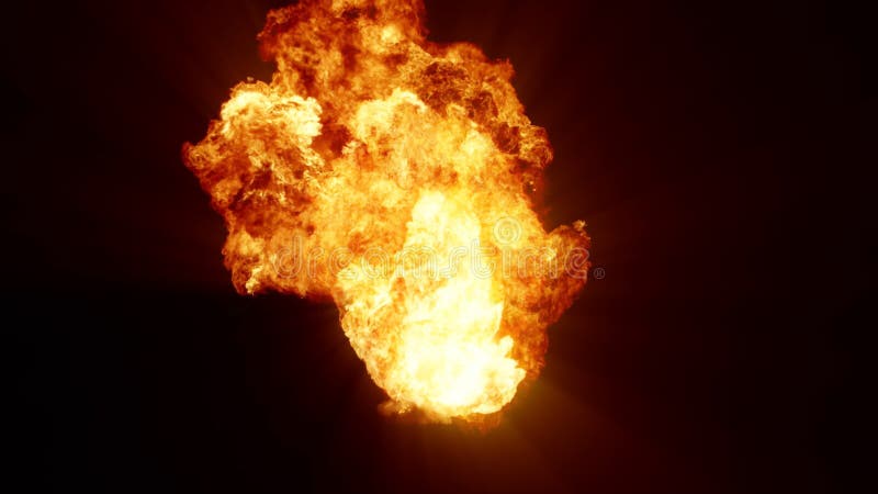 3D Rendering of an Impressive Intense Explosion on a Black Background ...