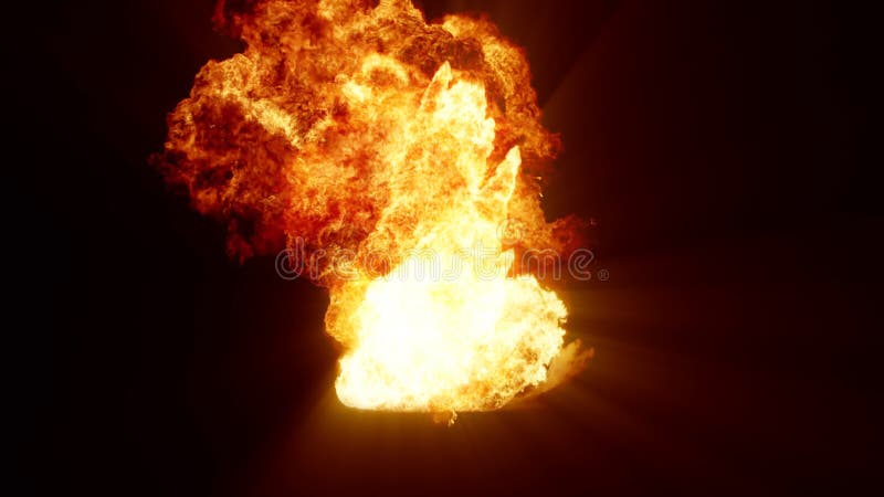 3D Rendering of an Impressive Intense Explosion on a Black Background ...