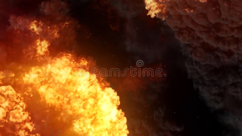 3D Rendering of an Impressive Intense Explosion on a Black Background ...