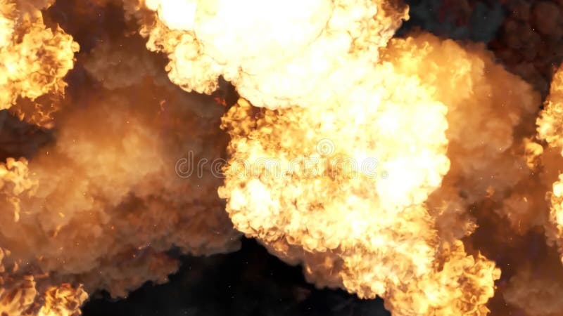 3D Rendering of an Impressive Intense Explosion on a Black Background ...
