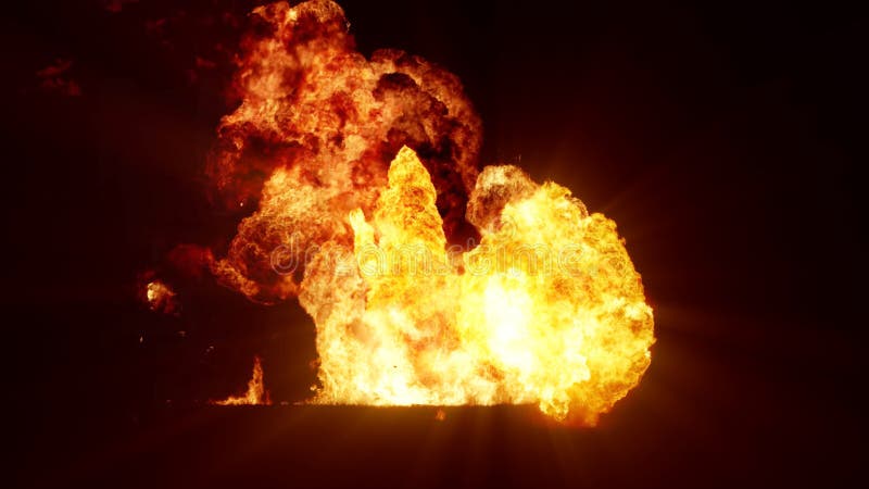 3D Rendering of an Impressive Intense Explosion on a Black Background ...