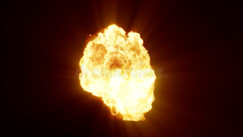 3D Rendering of an Impressive Intense Explosion on a Black Background ...