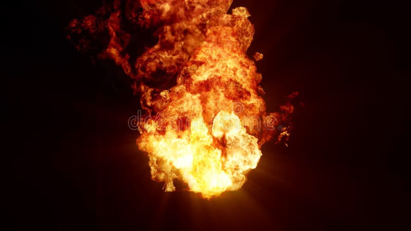3D Rendering of an Impressive Intense Explosion on a Black Background ...