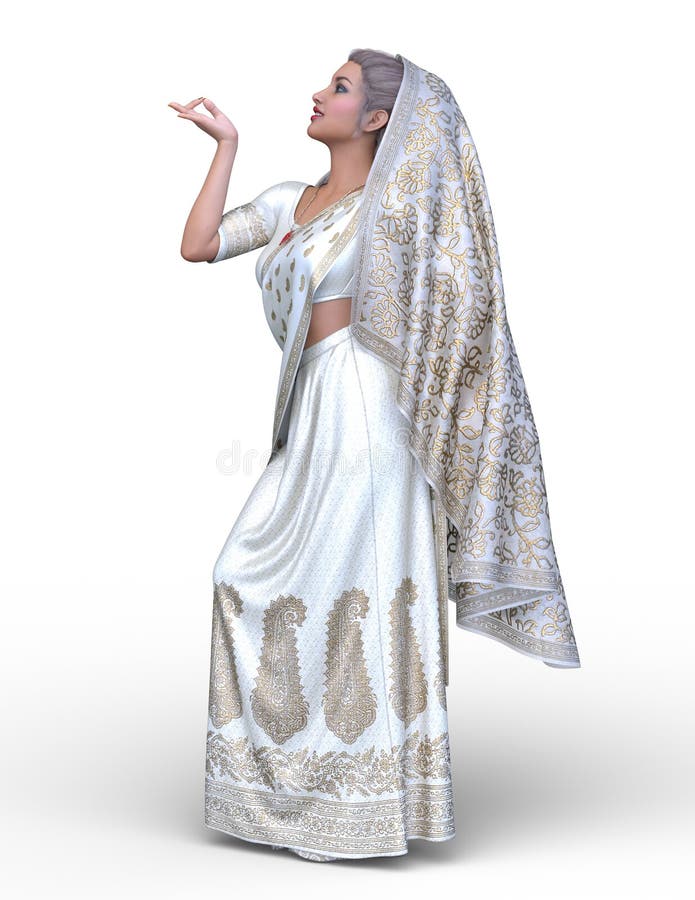 3D Rendering of Indian Woman Stock Illustration - Illustration of ...