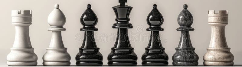 D Rendering of Individual Chess Pieces on a White Background Stock ...