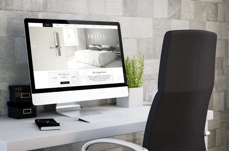 Industrial Workspace Hotel Website Stock Illustration - Illustration of ...