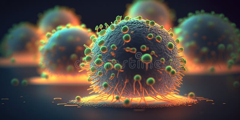 3d Rendering of Infected Cells Causing Disease. Ai Generated Stock ...