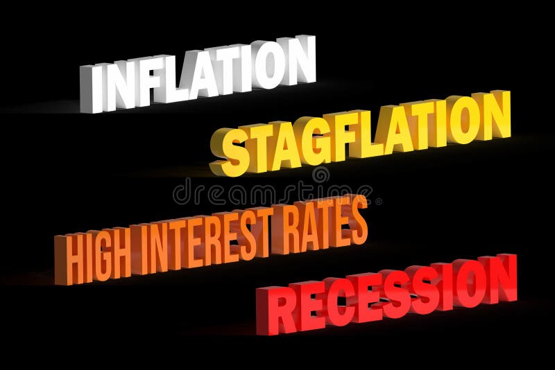Stagflation Stagnation Inflation Chart Going Up Down Economic Growth Stock Vector - Illustration ...