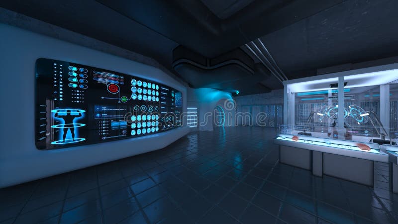 3D Rendering of Inside the Laboratory Stock Illustration - Illustration ...