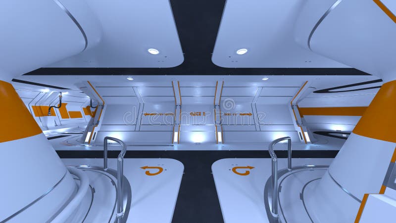 Inside the Space Station - 1 Stock Illustration - Illustration of outer ...