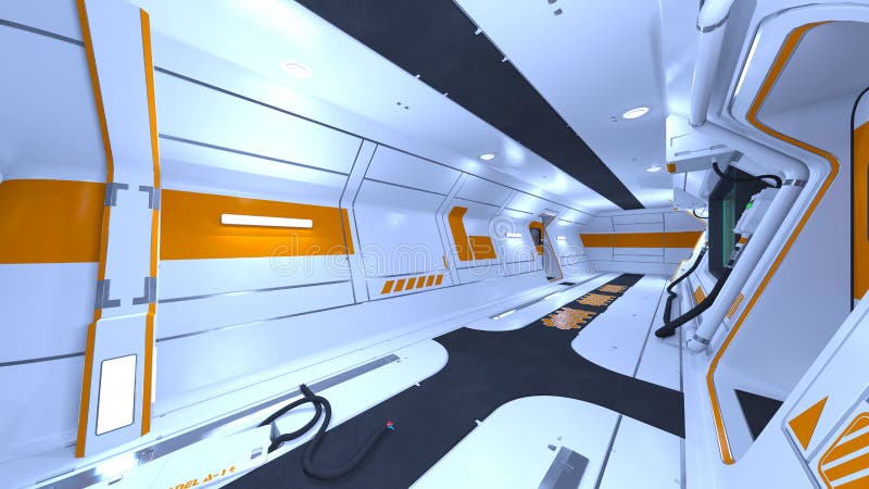 3D Rendering of the Inside the Space Station Passage Stock Illustration ...