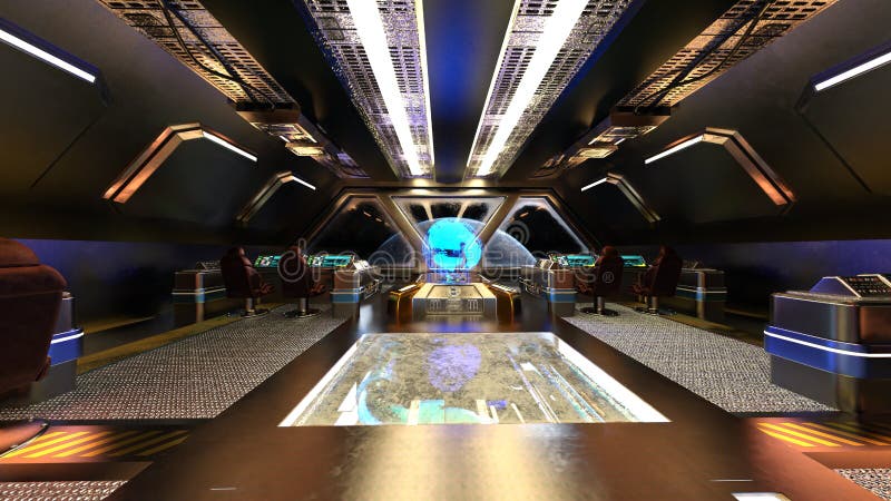 3D Rendering of Inside the Spaceship Stock Illustration - Illustration ...