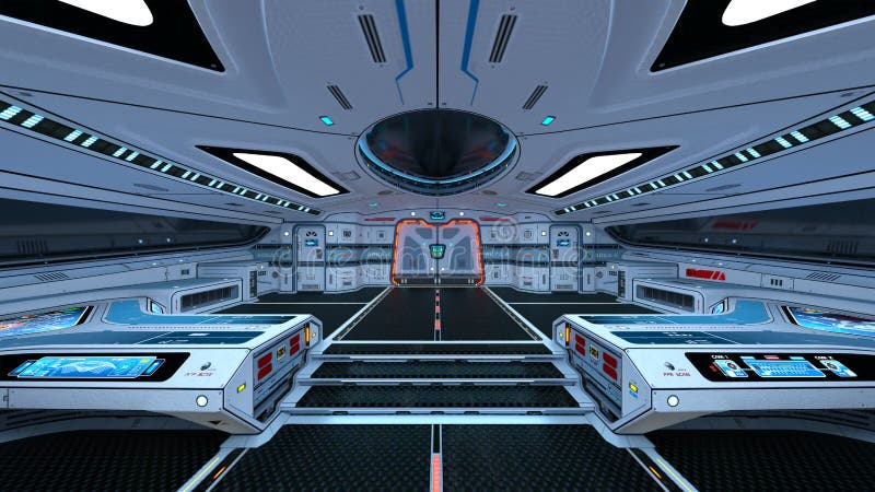 3D Rendering of Inside the Spaceship Stock Illustration - Illustration ...