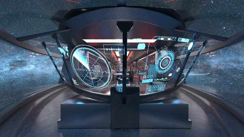 3D Rendering of the Inside the Spaceship Control Room Stock ...