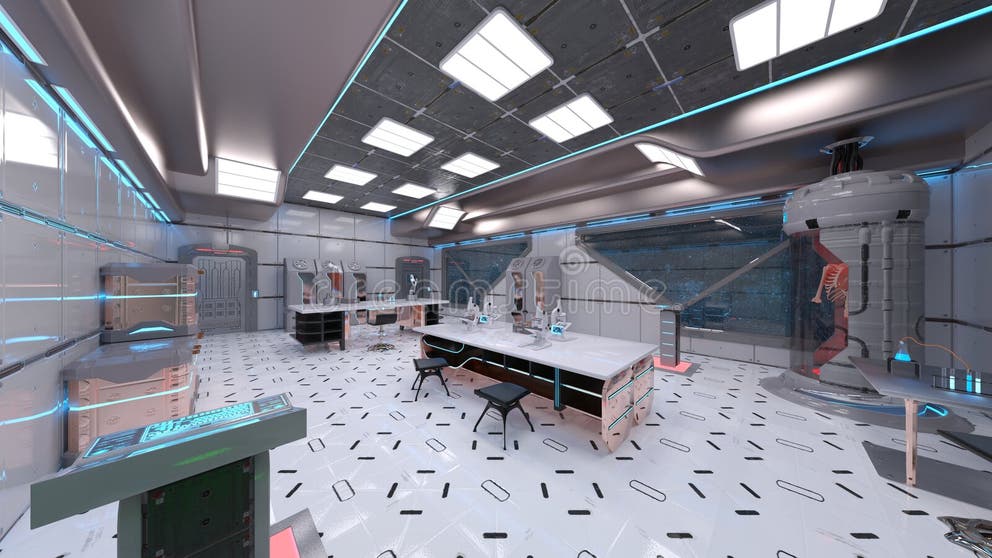 3D Rendering of the Inspection Room in the Spacecraft Stock ...