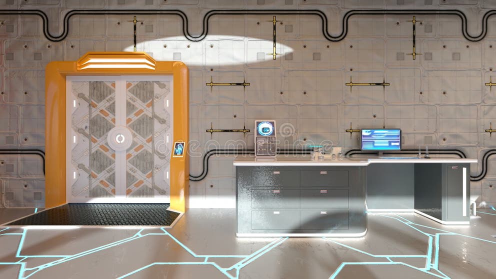 3D Rendering of the Inspection Room in the Spacecraft Stock ...