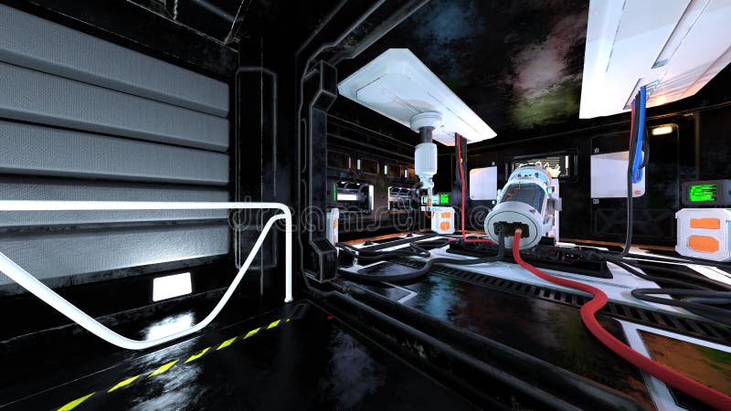 3D Rendering of the Inspection Room in the Spacecraft Stock ...