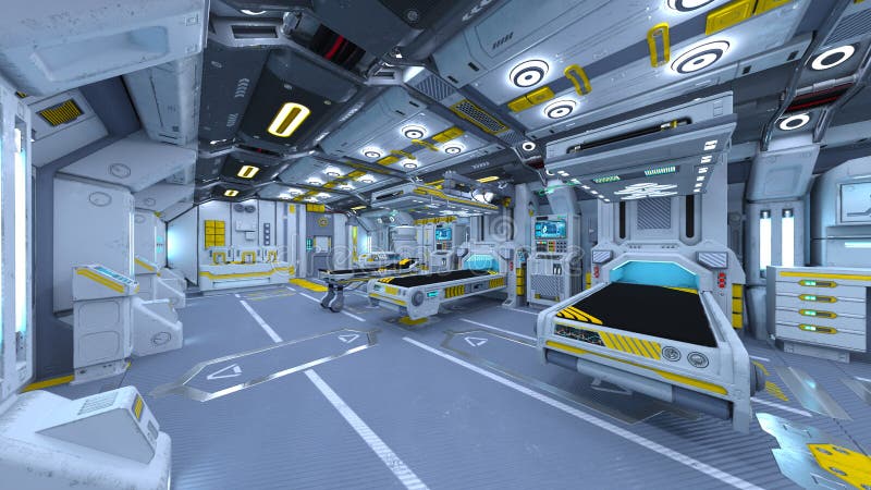 3D Rendering of the Inspection Room in the Spacecraft Stock ...