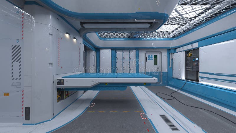 3D Rendering of the Inspection Room in the Spacecraft Stock ...