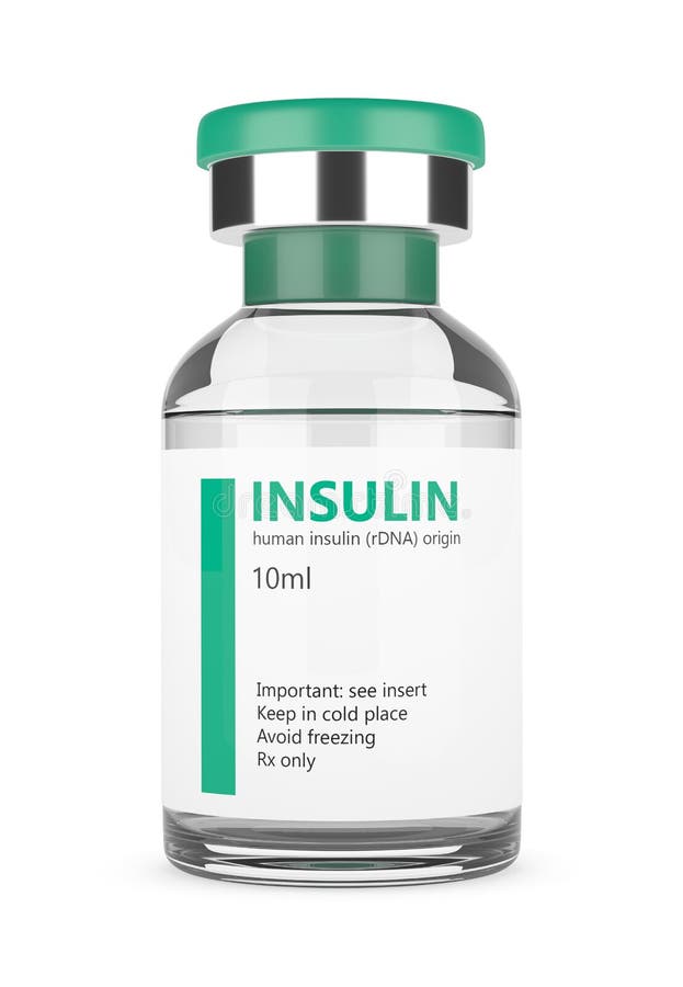 3d Rendering of Insulin Vials and Syringe Isolated Over White Stock ...