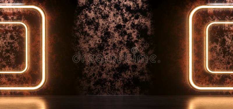 Box Poster and Light on Concrete Surface Stock Illustration ...
