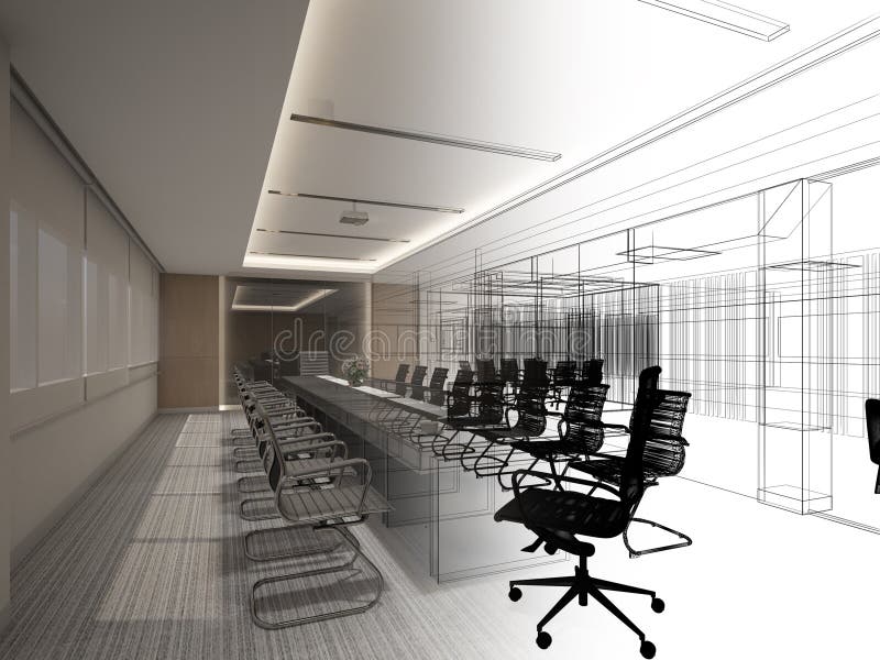 3d Rendering , Interior Conference Room Stock Illustration ...