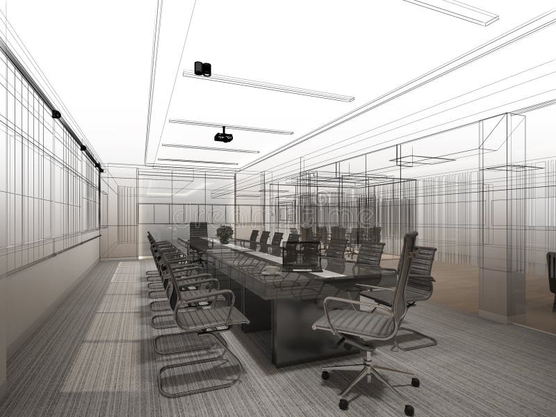 3d Rendering , Interior Conference Room Stock Illustration ...